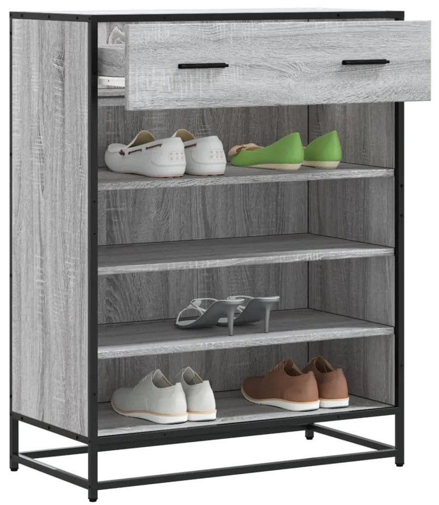 Botník šedý sonoma 75 x 38 x 97,5 cm kompozitní dřevo a kov 3300878