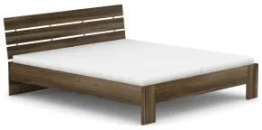 Manželská postel REA Nasťa 180x200cm - ořech, 1. pás čela 1100 - zelená, 2. pás čela v barvě postele, 3. pás čela v barvě postele