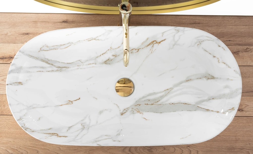 Rea Cleo umyvadlo, 81 x 41 cm, imitace kamene Aiax, REA-U8404