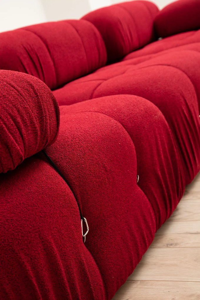 Atelier del Sofa Rohová sedací souprava Bubble Corner ( L1-O1-1R -Puf) - Red, Červená