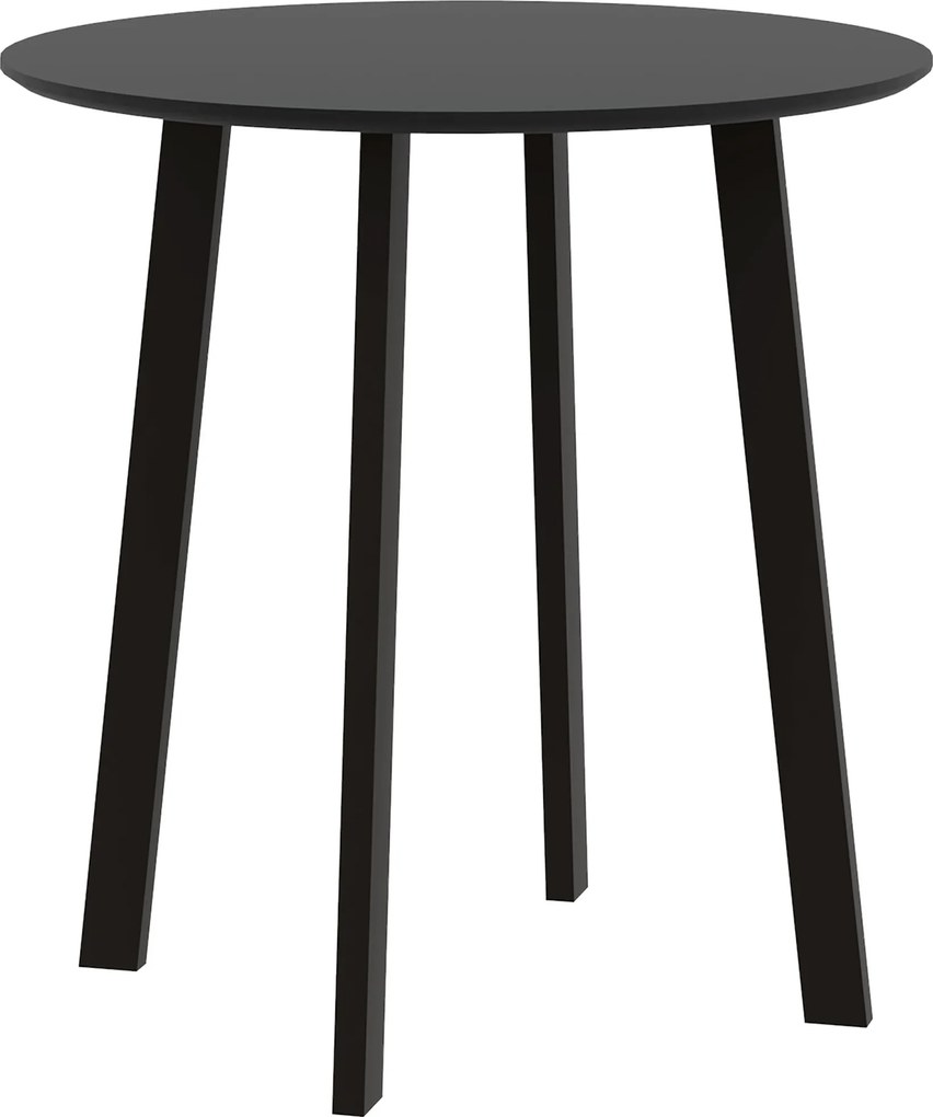 HOMCOM Kulatý jídelní stůl 72 x 72 cm pro 2 osoby – Moderní jídelní stůl s šikmými nohami, stůl pro kuchyň, jídelnu a obývací pokoj – Černý | Aosom