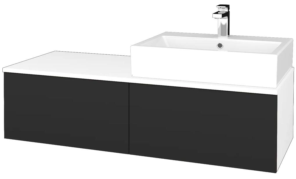 Dřevojas Koupelnová skříňka MODULE SZZ12 120 Varianta: N01 Bílá lesk / D16 Beton tmavý / Pravé
