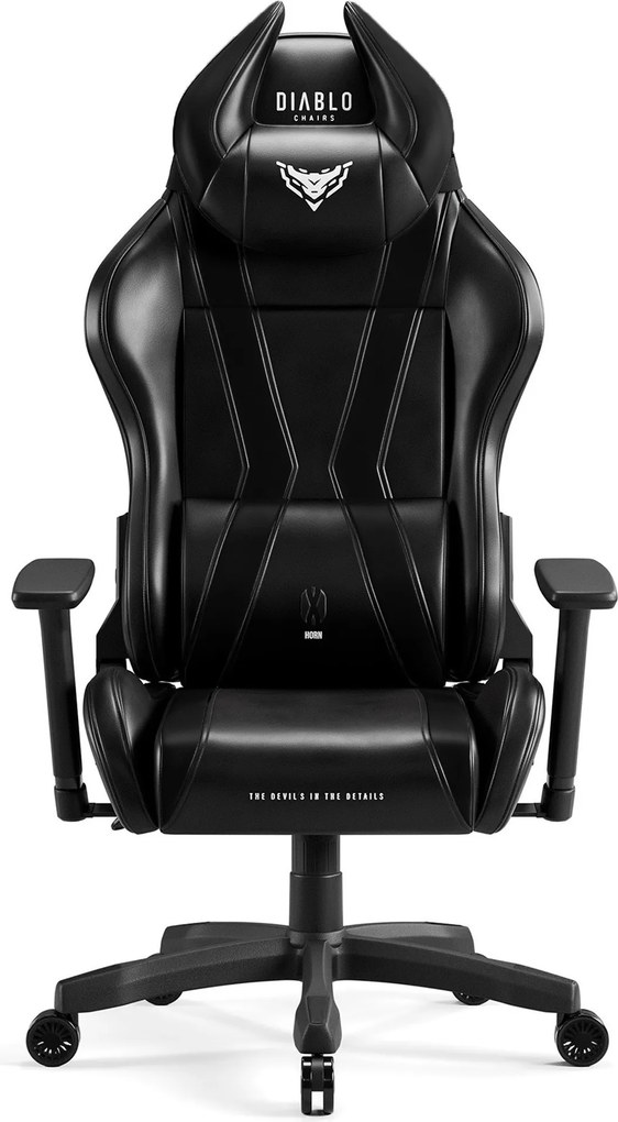 Herní židle z ekokůže King Size, černá: Diablo X-Horn 2.0