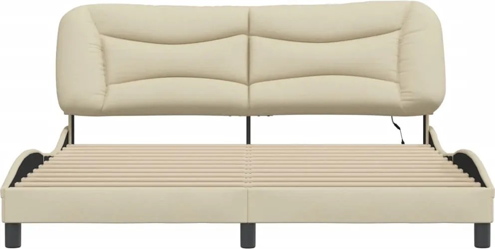Rám postele s LED bez matrace Hvar Cream 180x200 cm Látka 3213723