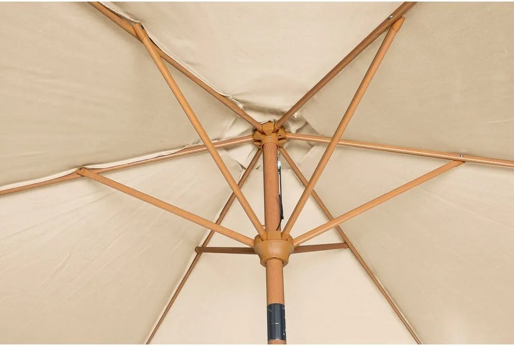 Béžový slunečník ø 300 cm Wood – Rojaplast