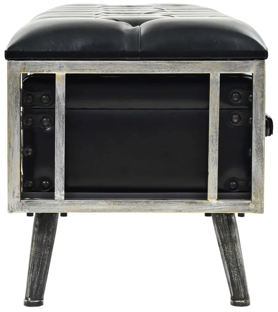Úložná lavice z MDF a umělé kůže 120 x 41 x 46,5 cm - Default Title