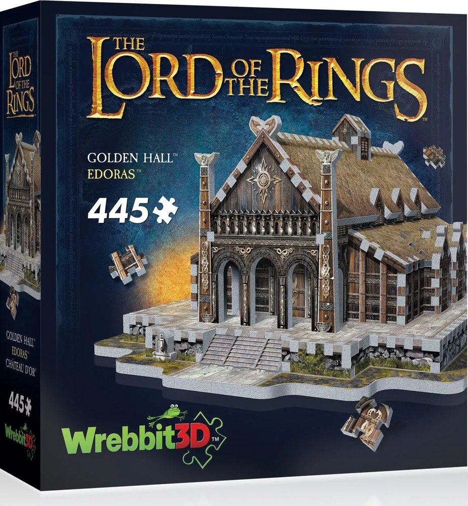3d puzzle wrebbit 3d puzzle pán prstenů: zlatá síň edoras 445 dílků