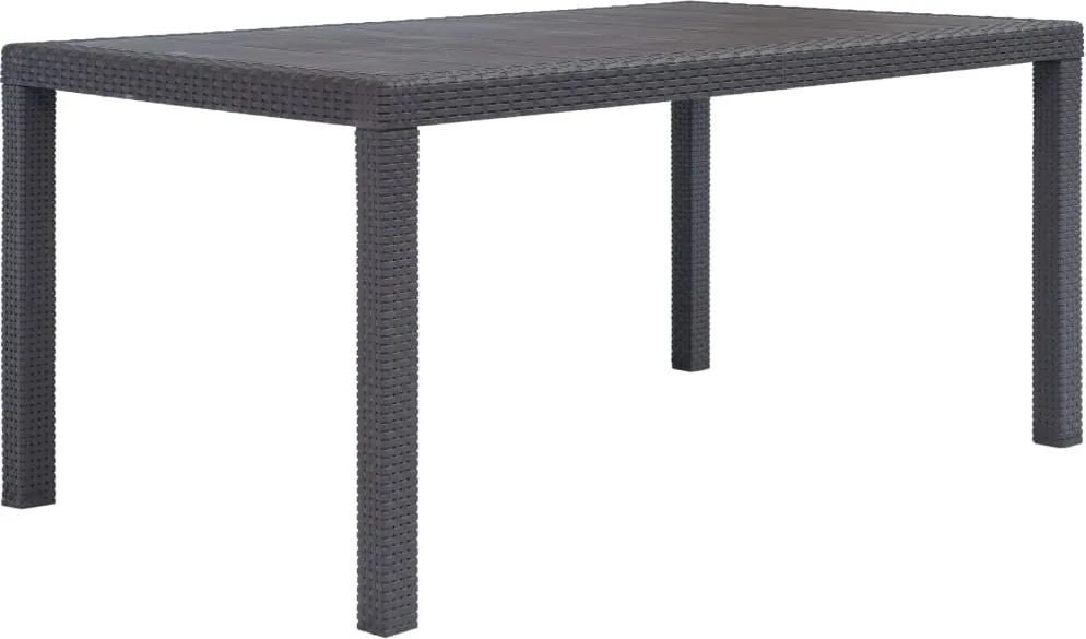 Zahradní stůl - hnědý - plastový ratanový vzhled | 150x90x72 cm