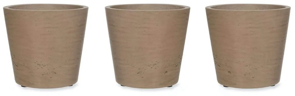 Garden Trading Cementový obal na květináč Stratton - Set 3 ks, béžová barva, hnědá barva, beton