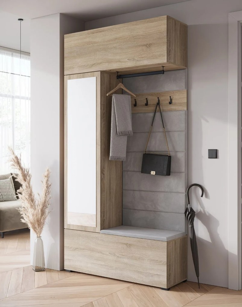 Předsíňová stěna se sedákem 115 cm Tejo dub sonoma (TEJ0091+TEJ244)
