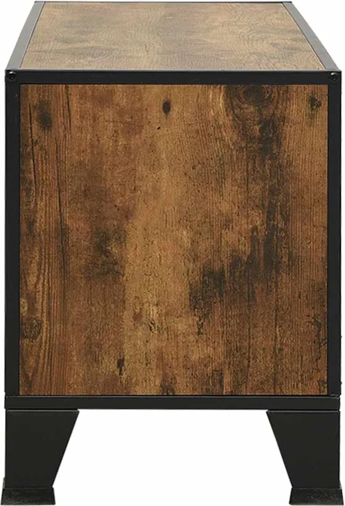 TV skříňka rustikální hnědá 105 x 36 x 47 cm kov a MDF 335909