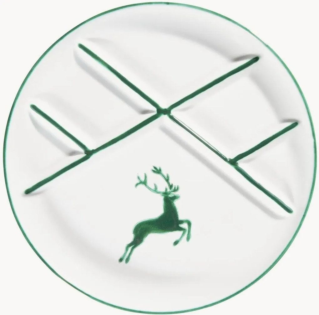 Ručně vyrobený fondue talíř Grüner Hirsch