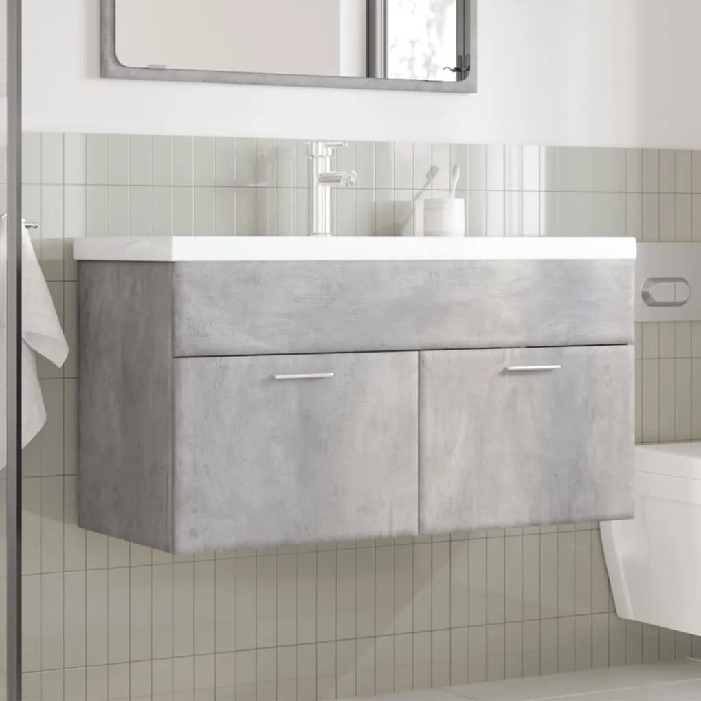 Koupelnová skříňka se zápustným umyvadlem betonově šedá 3324860