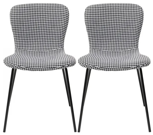 KARE DESIGN Černobílá čalouněná jídelní židle Frida / set 2 ks