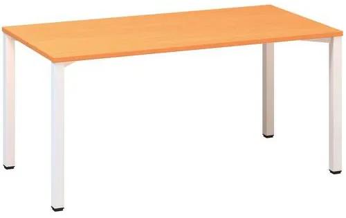 Alfa Office  Konferenční stůl Alfa 420 s bílým podnožím, 160 x 80 x 74,2 cm, rovné provedení, dezén buk Bavaria