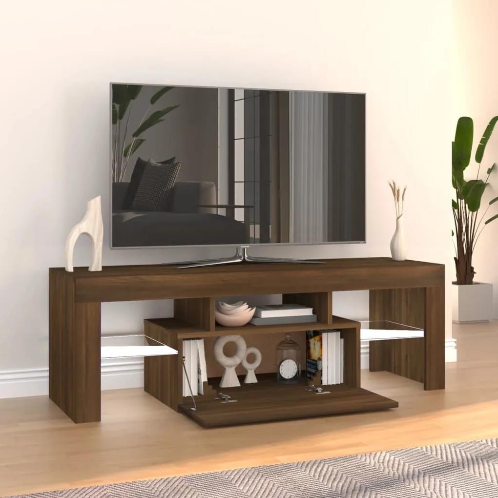 vidaXL TV skříňka s LED osvětlením 120x35x40 cm [815668] Barva: hnědý dub