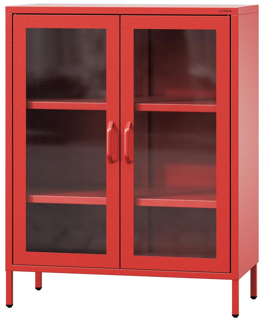 Vitrína GINA, 800 x 1015 x 400 mm, Modern: červená barva