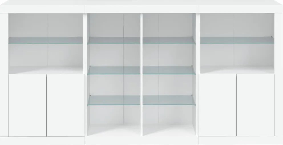 Příborník s LED osvětlením bílý 202 x 37 x 100 cm 3209184