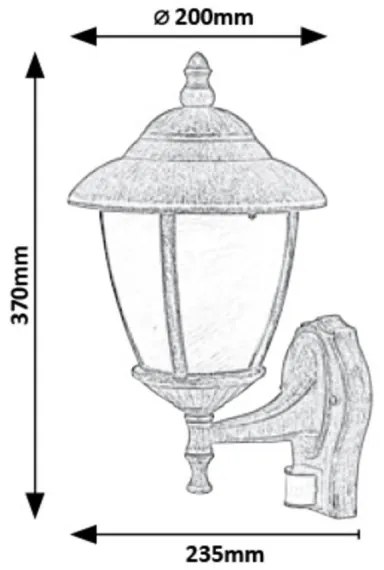 Rabalux 7836 - Venkovní nástěnné svítidlo se senzorem MADRID 1xE27/60W/230V IP43