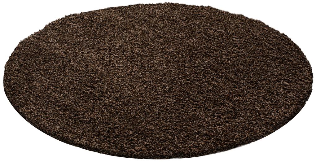 Ayyildiz koberce Kusový koberec Dream Shaggy 4000 Brown kruh Rozměry koberců: 80x80 (průměr) kruh