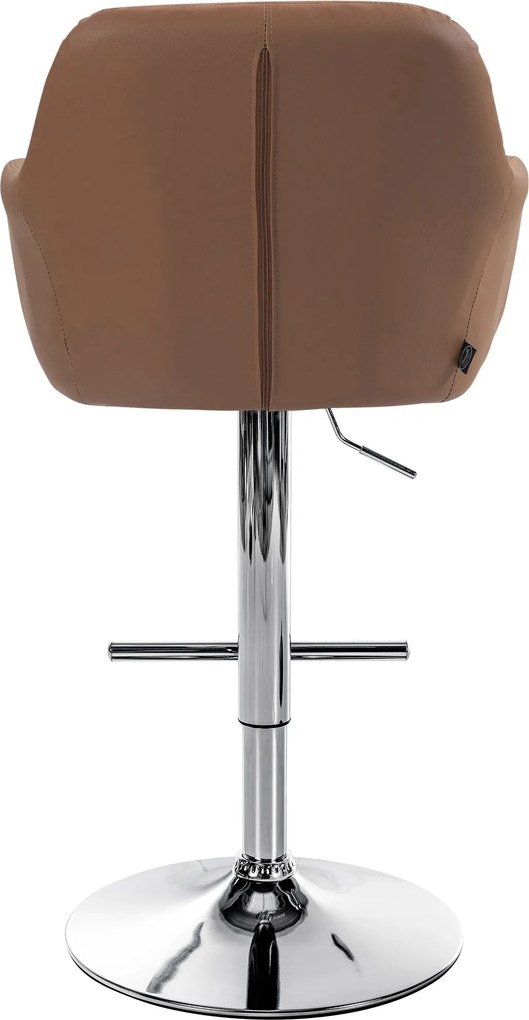 Barová židle Natoma umělá kůže chromovaná konstrukce – světle hnědá