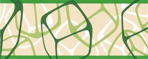 Samolepící bordury čtverce zelené 69049, rozměr 5 m x 6,9 cm, IMPOL TRADE