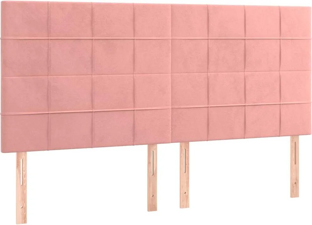 Box spring postel s matrací růžová 160x200 cm samet 3129224