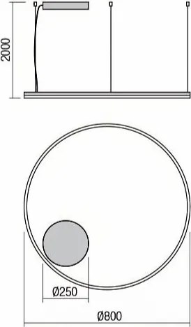 Světla a lustry REDO GROUP Redo Orbit lustr na lanku 01-1914/bílá barva/LED 55W/80cm/4000K Stmívání: Triac