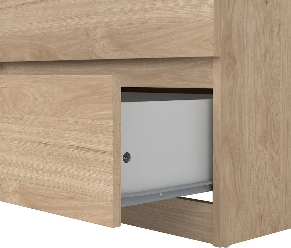 Komoda v dekoru dubu v přírodní barvě 154x76x50 cm Naia – Tvilum