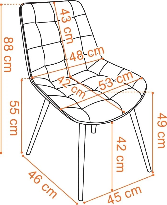Sametová židle NORMAN - zelená