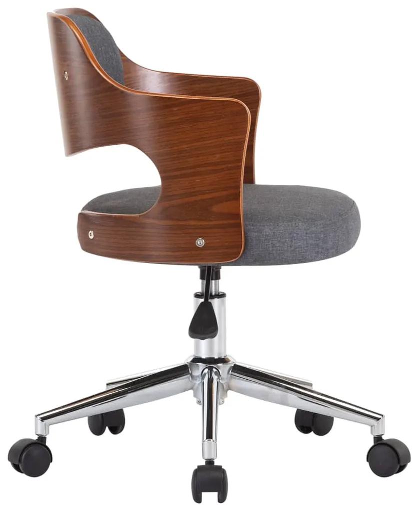 vidaXL Otočné jídelní židle 2 ks šedé ohýbané dřevo a textil