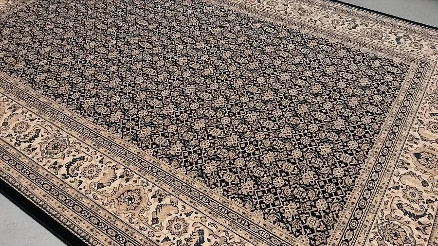 Vlněný klasický koberec ORIENT modrý celoplošný vzor 200x300