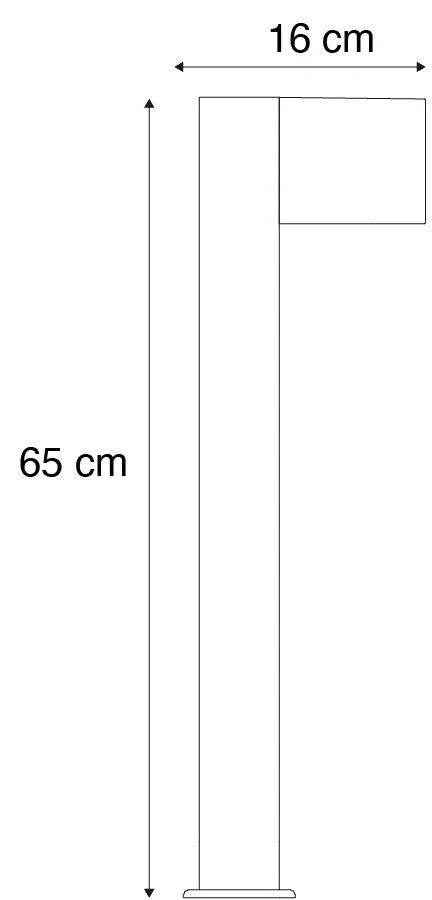 Venkovní lampa hliníková s potiskem dřeva se zemním hrotem a kabelovou průchodkou 65 cm IP44 - Baleno