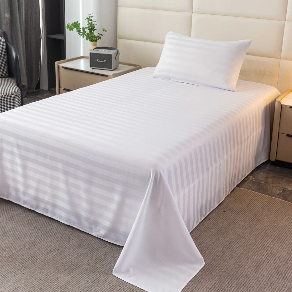 Hotelové prostěradlo z mikrovlákna 140x240 cm a povlak na polštář 50x70 cm JASMINE, bílé Typ zapínání: Hotelová kapsa