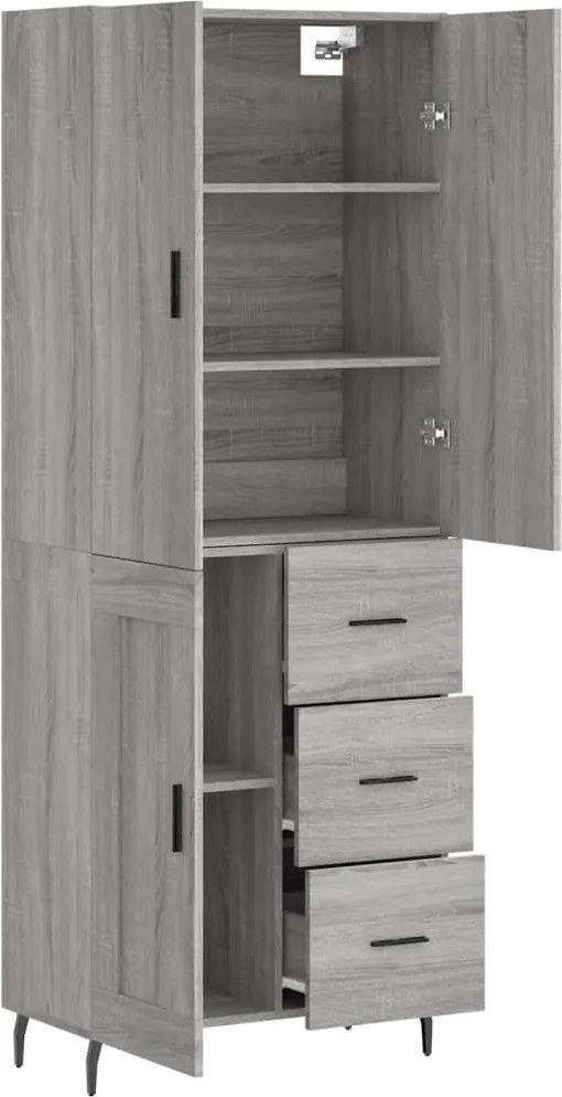 Skříň highboard šedá sonoma 69,5 x 34 x 180 cm kompozitní dřevo 3196033