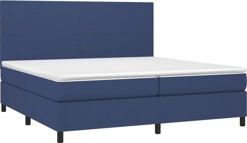 Box spring postel s matrací modrá 200x200 cm textil 3141647
