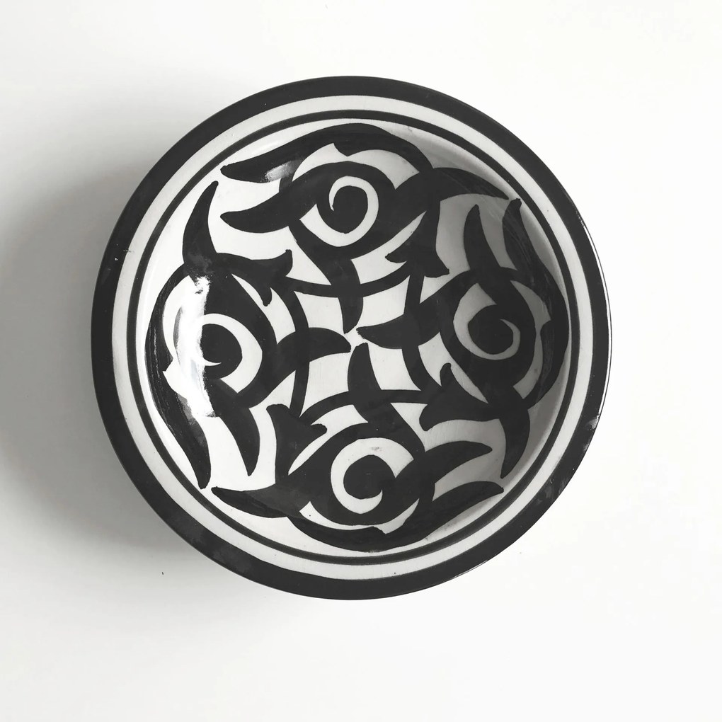 Tine K Home Keramická miska Black Morocco 25cm, černá barva, bílá barva, keramika