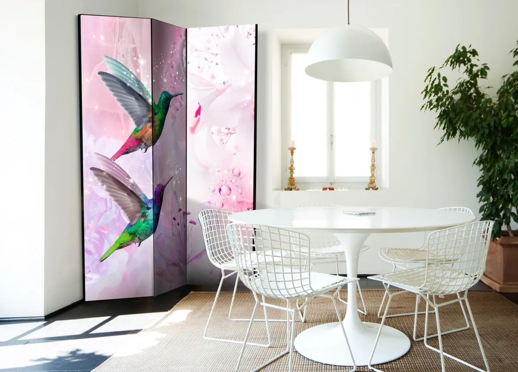 Paraván barevní kolibříci I (135x172 cm) - Murando DeLuxe