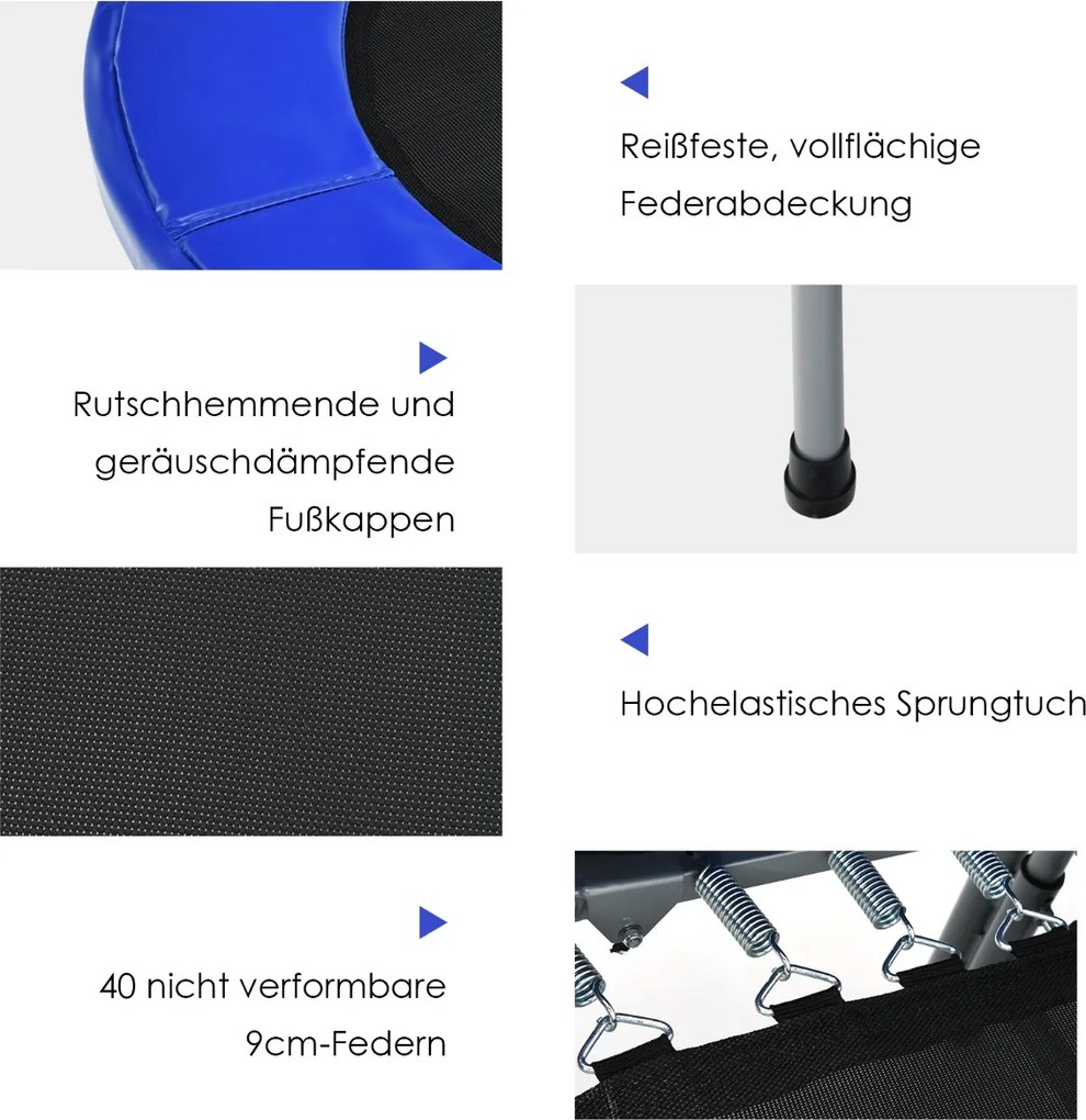 Costway Trampolína pro 2 osoby s výškově nastavitelným madlem mini trampolína