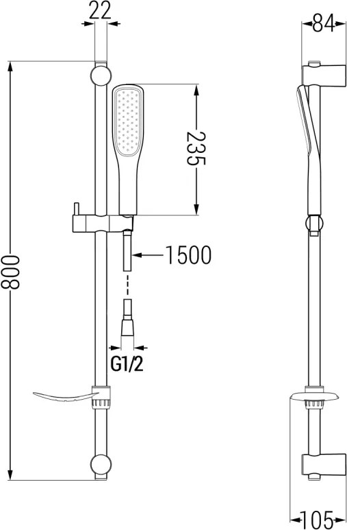 Mexen sprchový set DF49, bílá/zlatá, 785494582-25