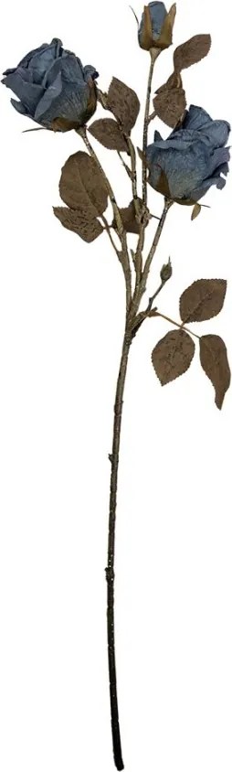 Tmavě modrá umělá květina růže - 12*12*70 cm