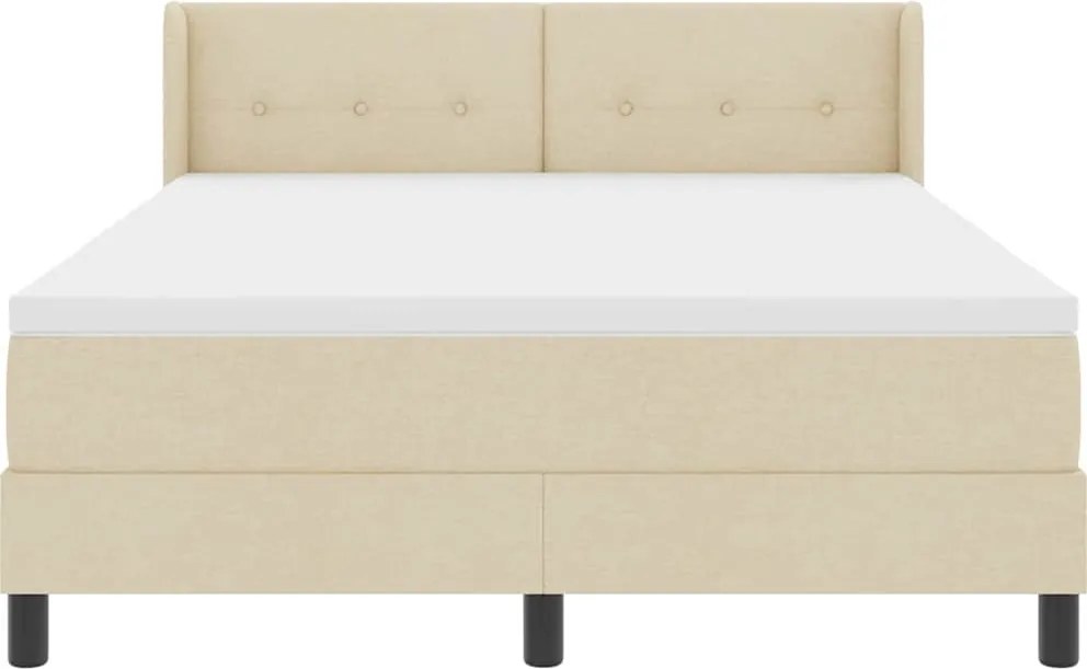 Postel s boxspringem s čelo Krémová 200 x 160 cm textil 3341116