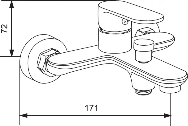 Mexen MILO - vanová baterie, Chromová, 71330-00