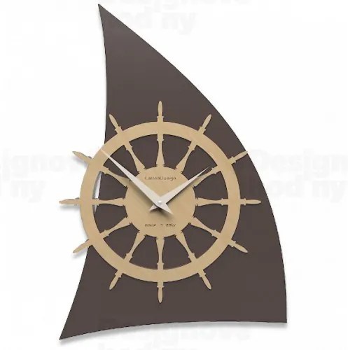 CalleaDesign 10-014 Sailing čokoládová-69 - ral8017 45cm nástěnné hodiny