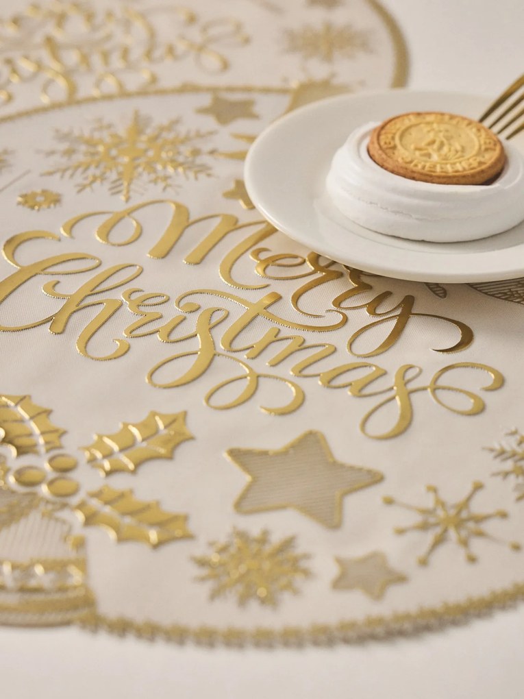 Sinsay - Kulaté vánoční prostírání s nápisem Merry Christmas 2 pack - bílá