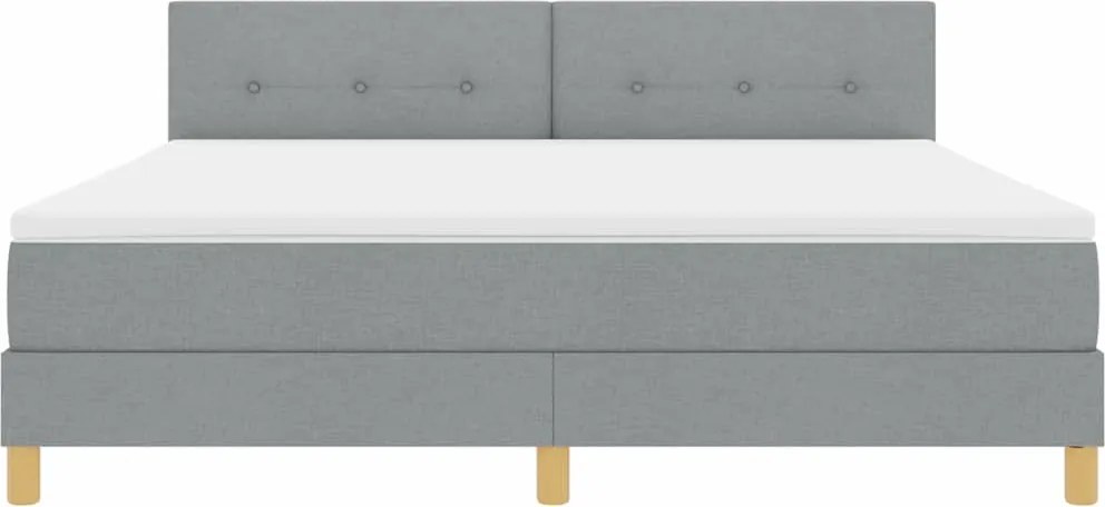 Postel s boxspringem s čelo Světle šedá 180 x 200 cm textil 3338937