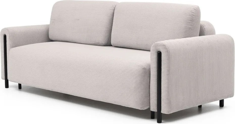 Béžová manšestrová rozkládací/s úložným prostorem pohovka 244 cm Arcadova – ELTAP