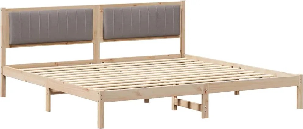 Rám postele s čelo Taupe 200 x 200 cm Masivní borové dřevo 3394241