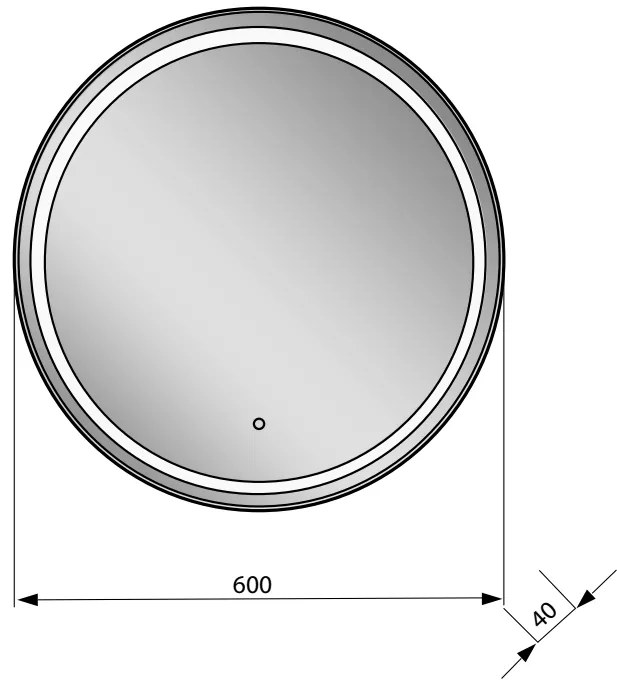 Lavedo Vivace Grey 70 touch control koupelnové zrcadlo s LED podsvícením