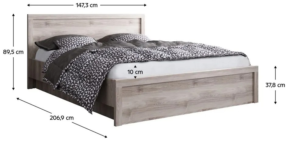 Manželská postel 140 JESS (kaštan nairobi) (s roštem a matrací). 1091591